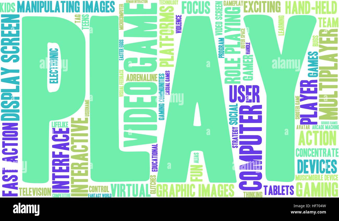 Play word cloud on a white background Stock Vector Image & Art - Alamy