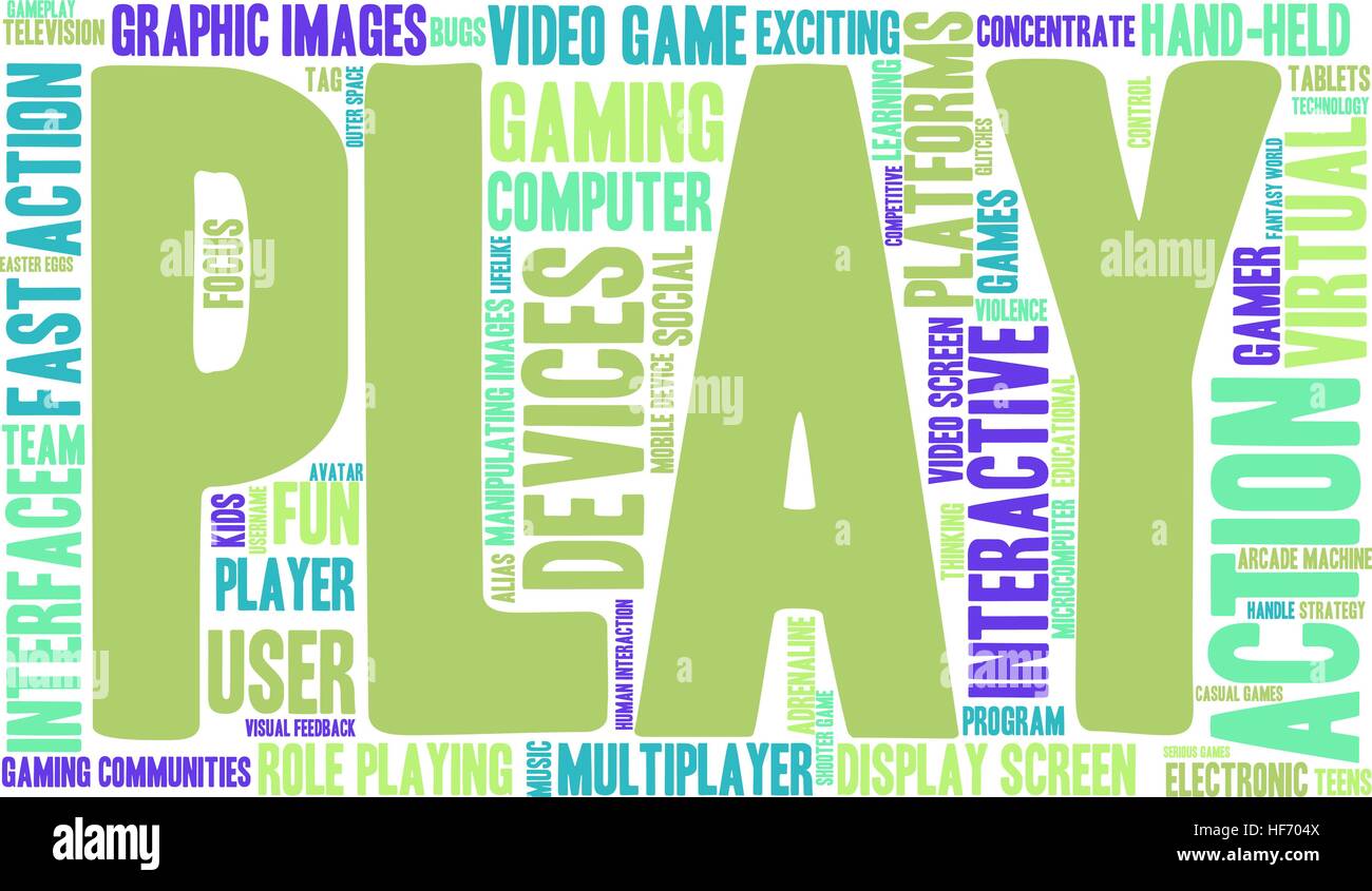 Play word cloud on a white background Stock Vector Image & Art - Alamy