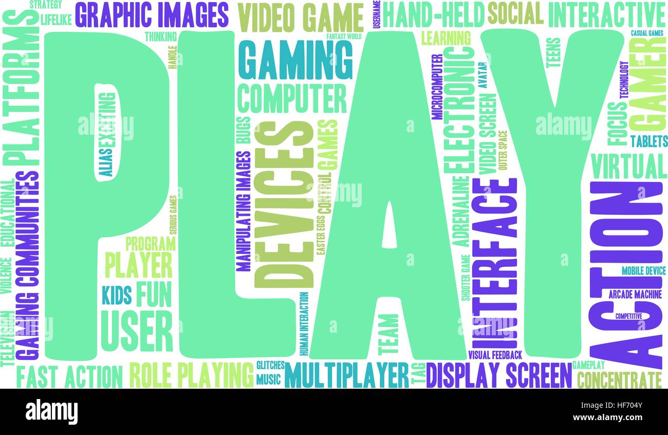 Play word cloud on a white background Stock Vector Image & Art - Alamy