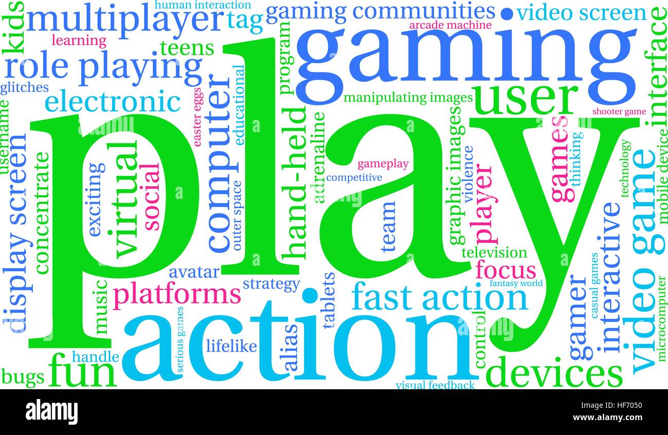 Play word cloud on a white background Stock Vector Image & Art - Alamy