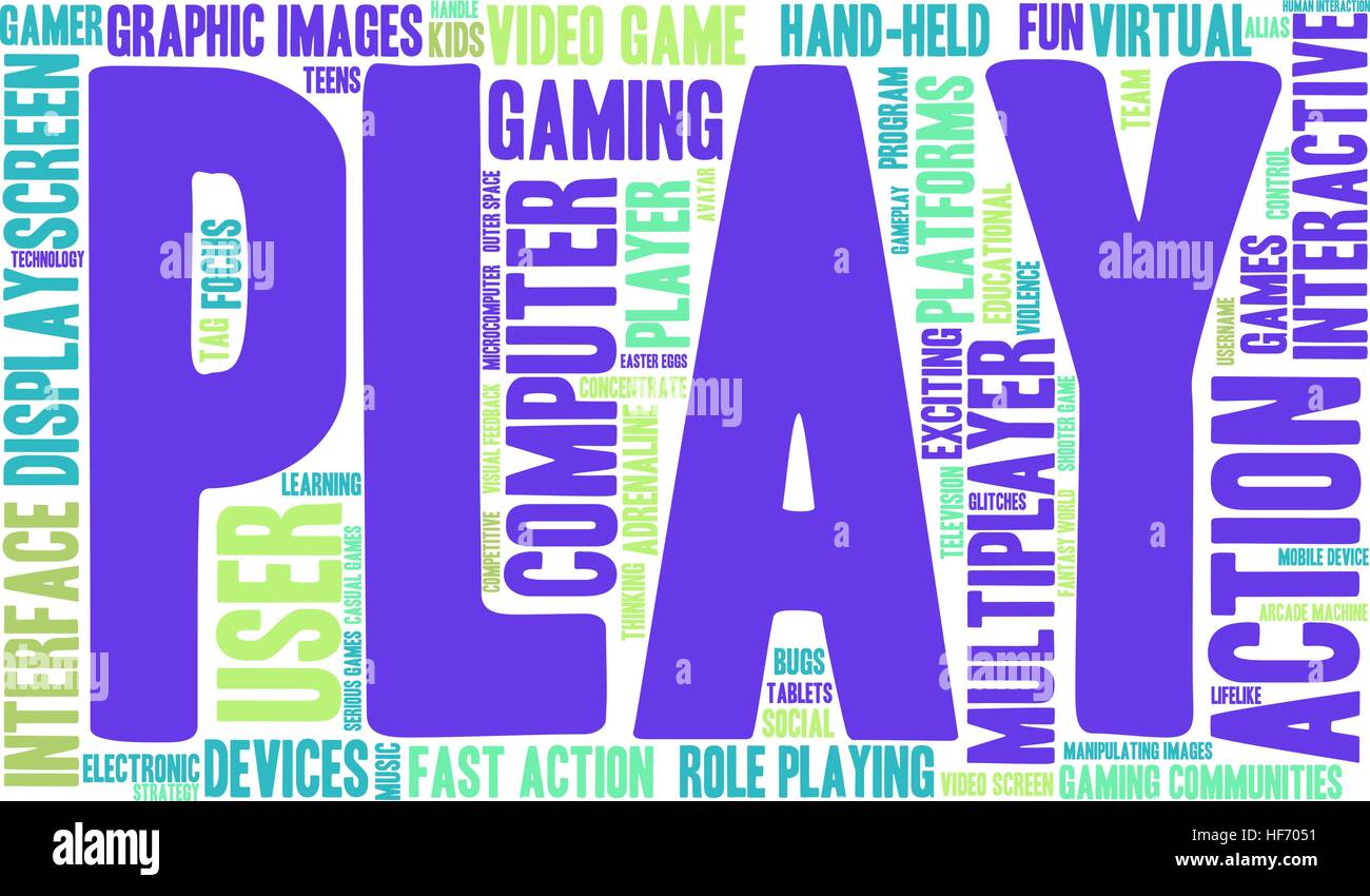 Play word cloud on a white background Stock Vector Image & Art - Alamy