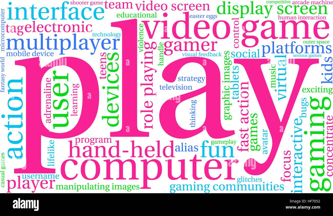 Play word cloud on a white background Stock Vector Image & Art - Alamy