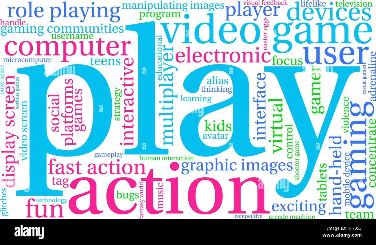 Play word cloud on a white background Stock Vector Image & Art - Alamy