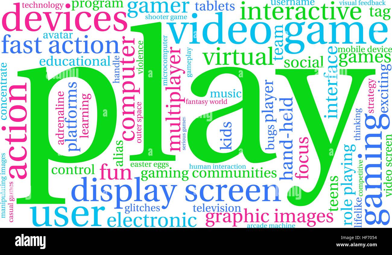 Play word cloud on a white background Stock Vector Image & Art - Alamy