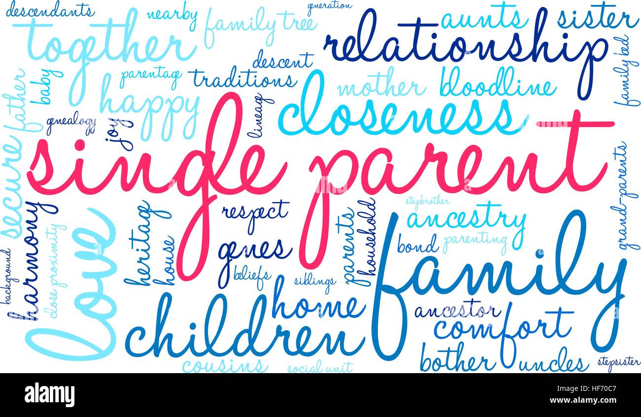 Single Parent word cloud on a white background Stock Vector Image & Art ...