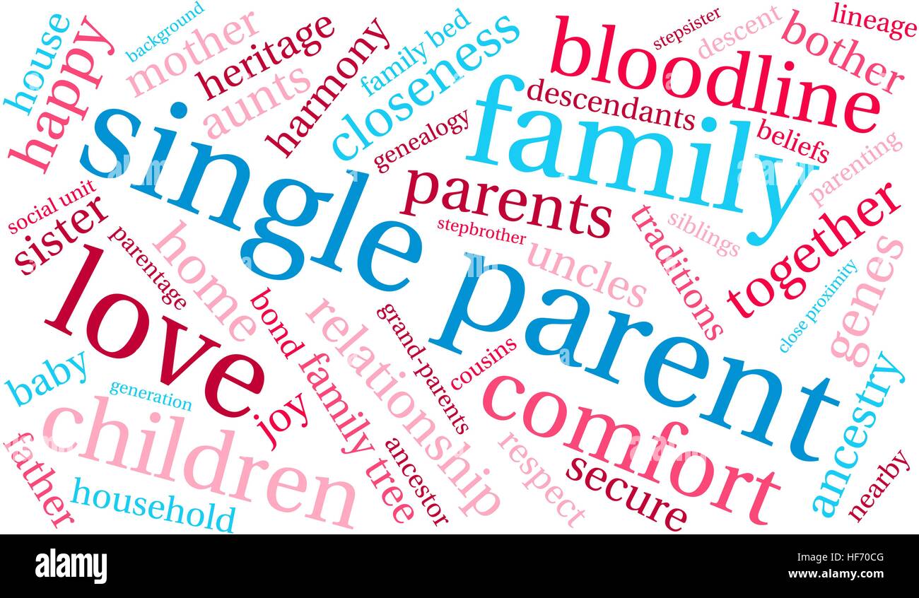 Single Parent word cloud on a white background Stock Vector Image & Art ...