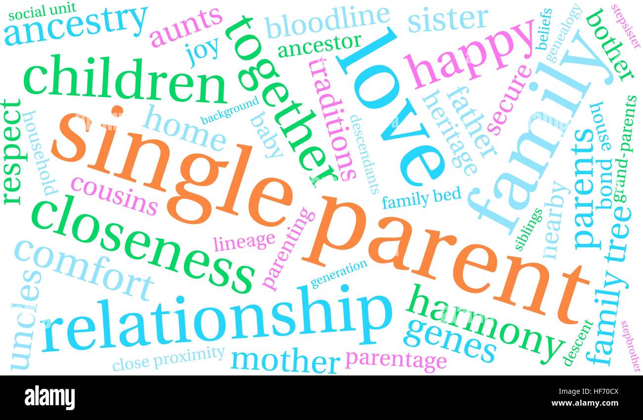 Single Parent word cloud on a white background Stock Vector Image & Art ...