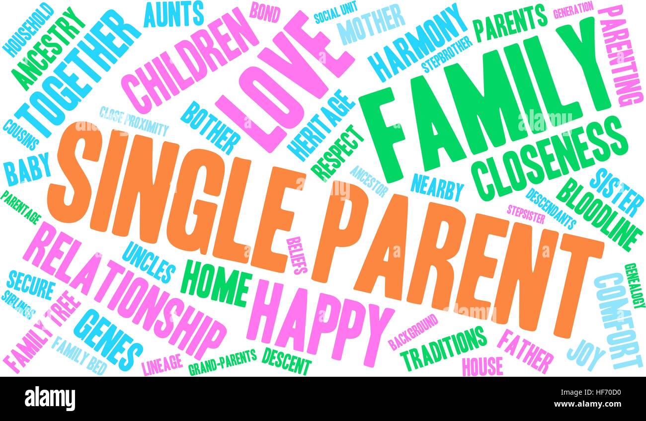 Single Parent word cloud on a white background Stock Vector Image & Art ...