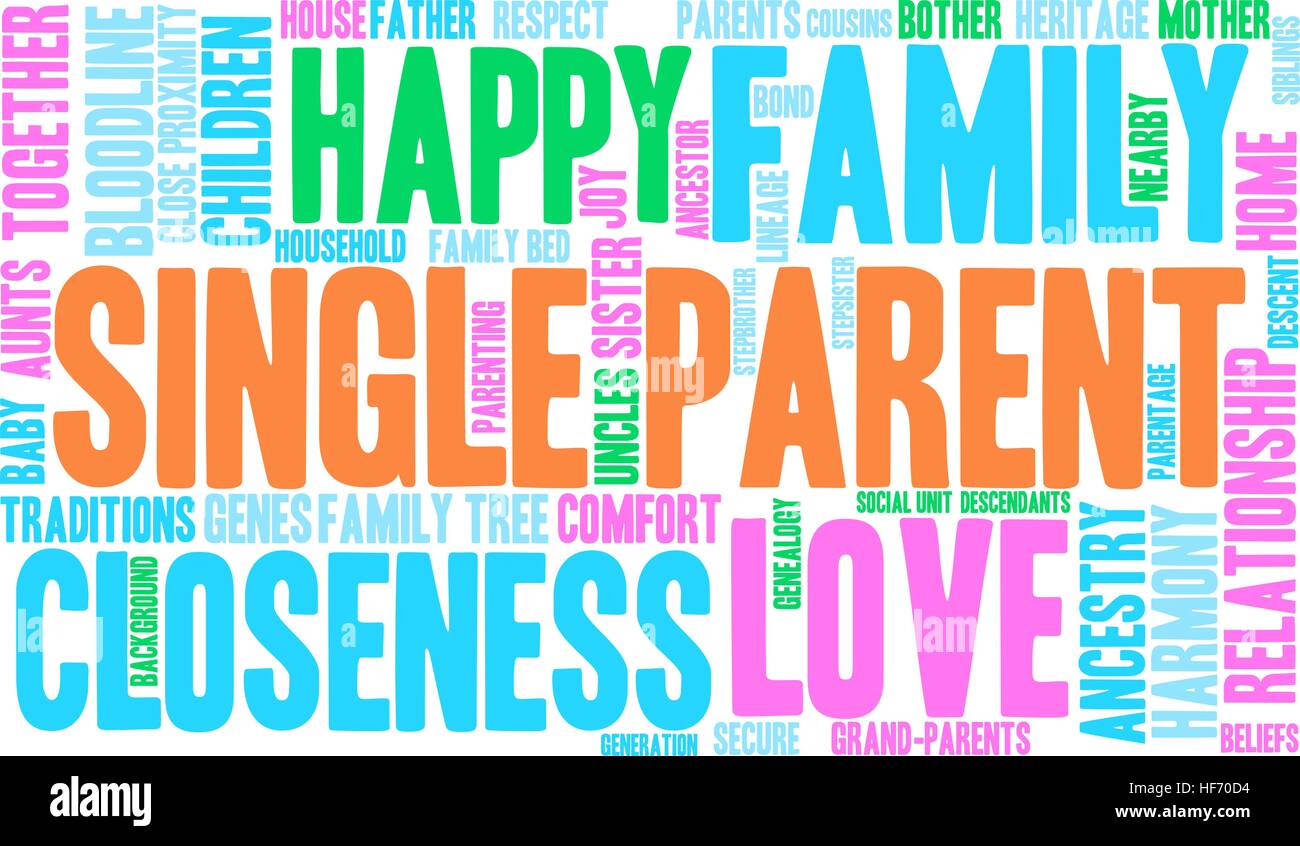 Single Parent word cloud on a white background Stock Vector Image & Art ...