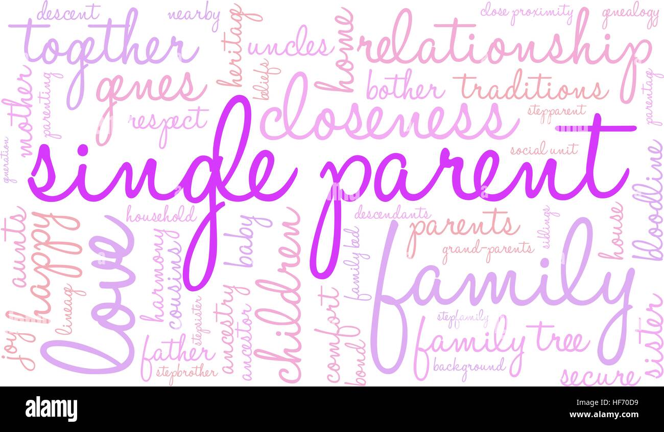 Single Parent word cloud on a white background Stock Vector Image & Art ...