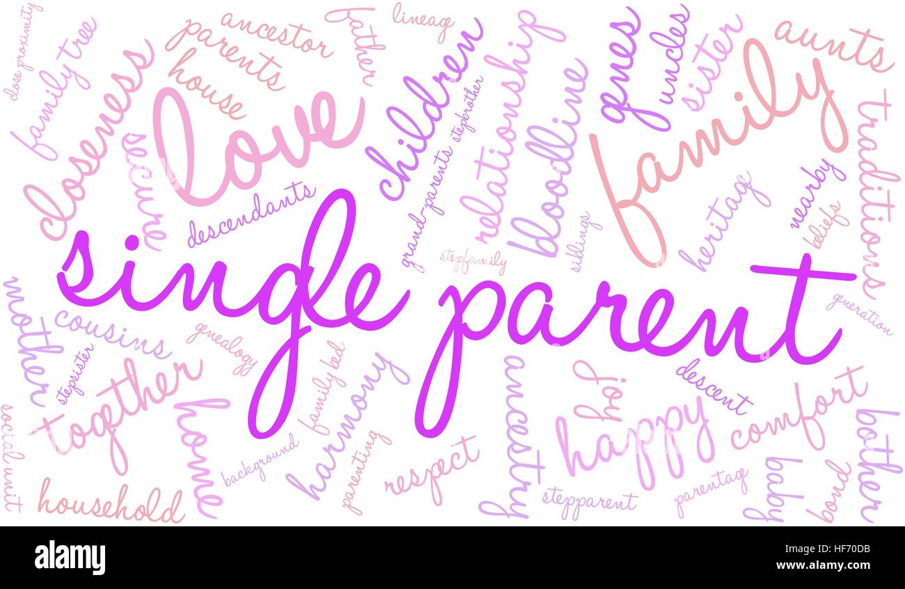 Single Parent word cloud on a white background Stock Vector Image & Art ...