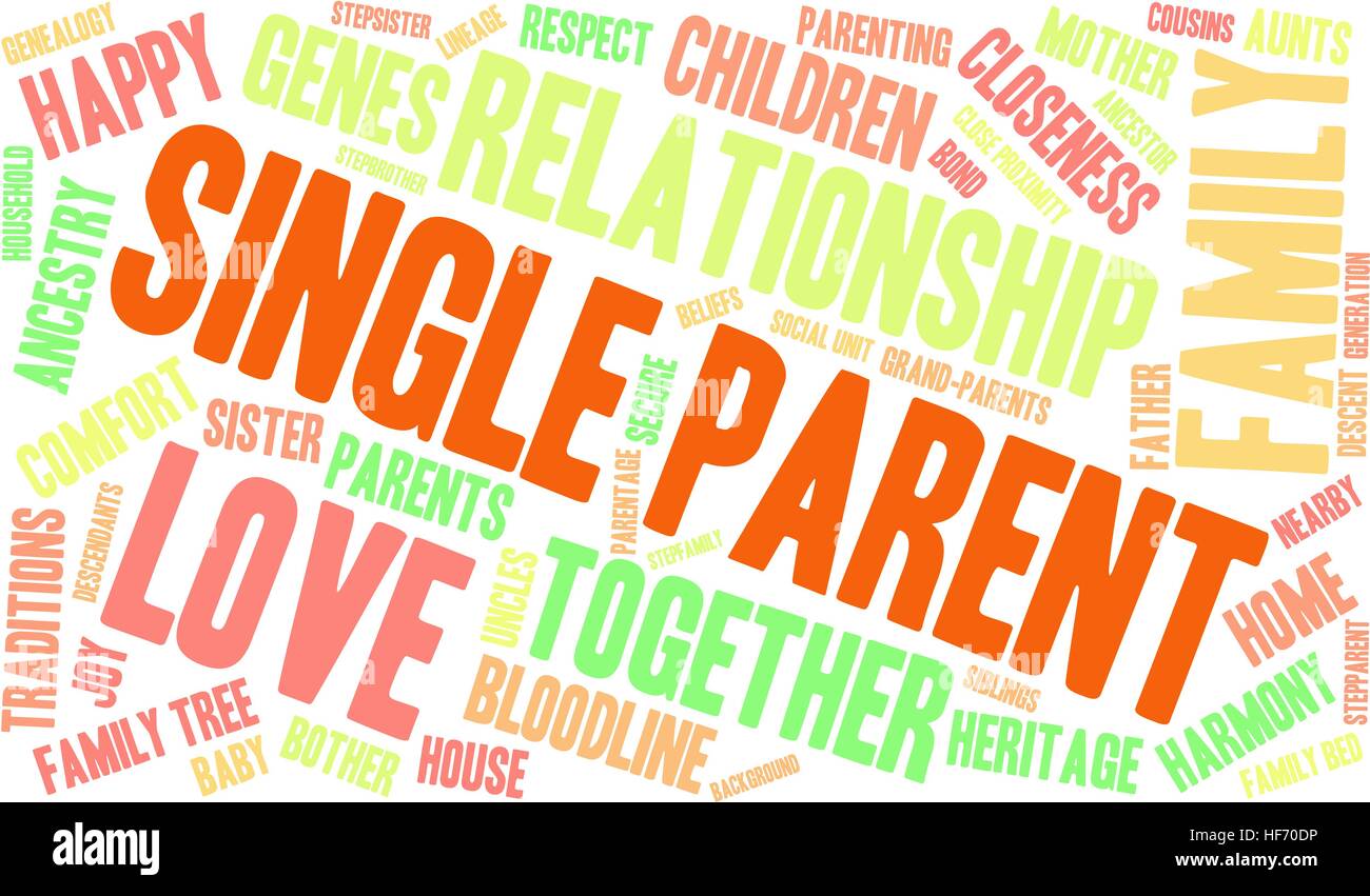 Single Parent word cloud on a white background Stock Vector Image & Art ...