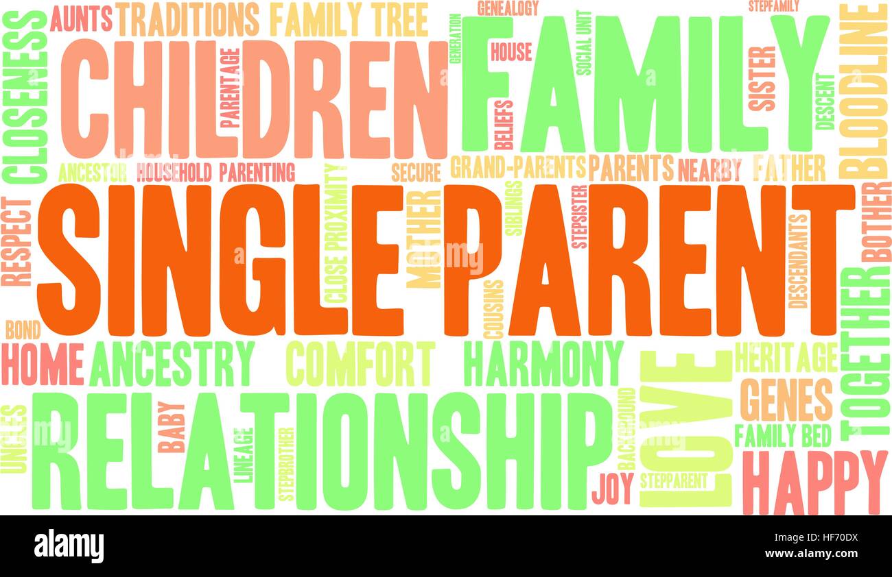 Single Parent word cloud on a white background Stock Vector Image & Art ...