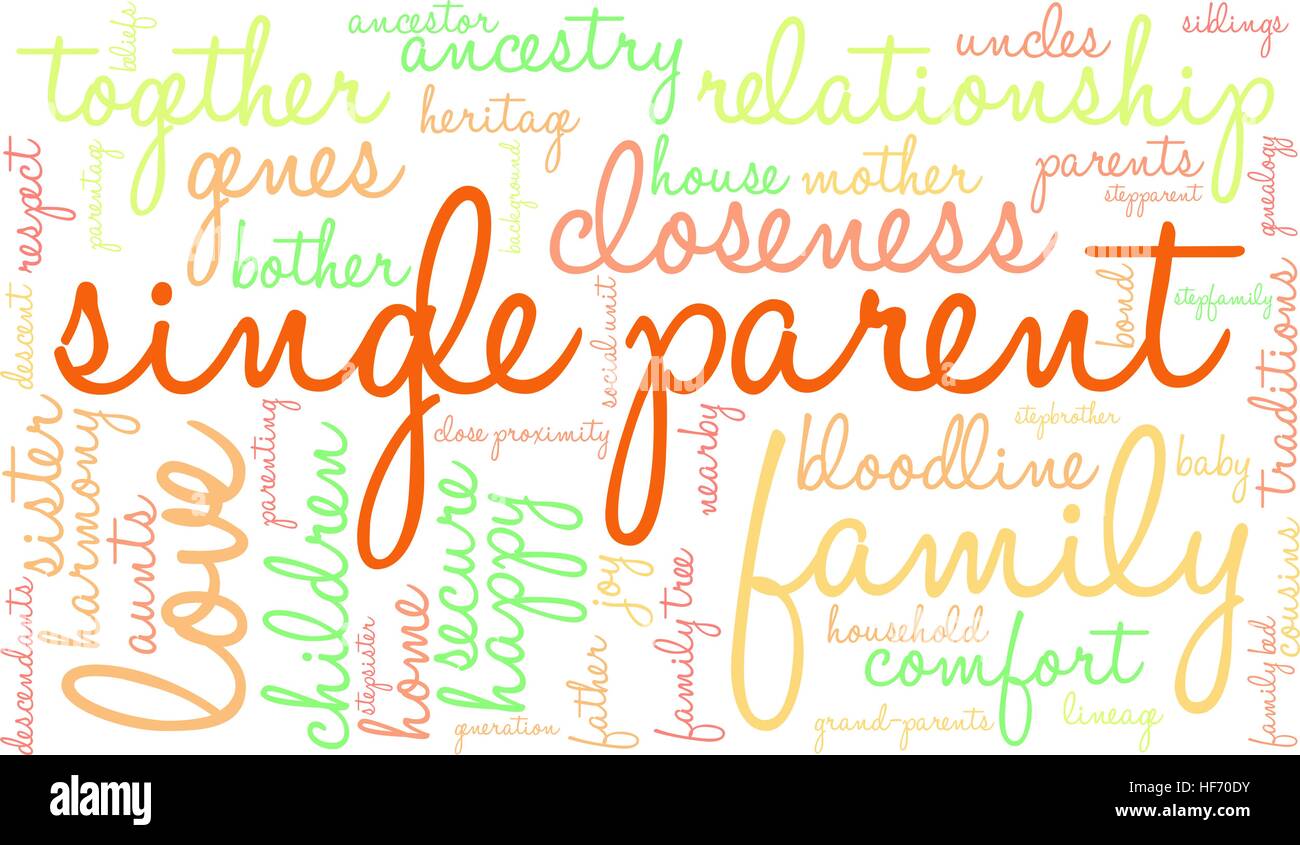 Single Parent word cloud on a white background Stock Vector Image & Art ...