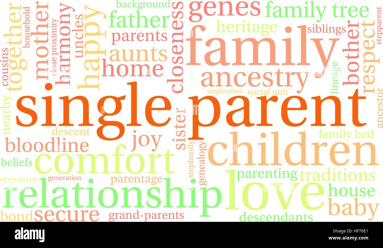 Single Parent word cloud on a white background Stock Vector Image & Art ...
