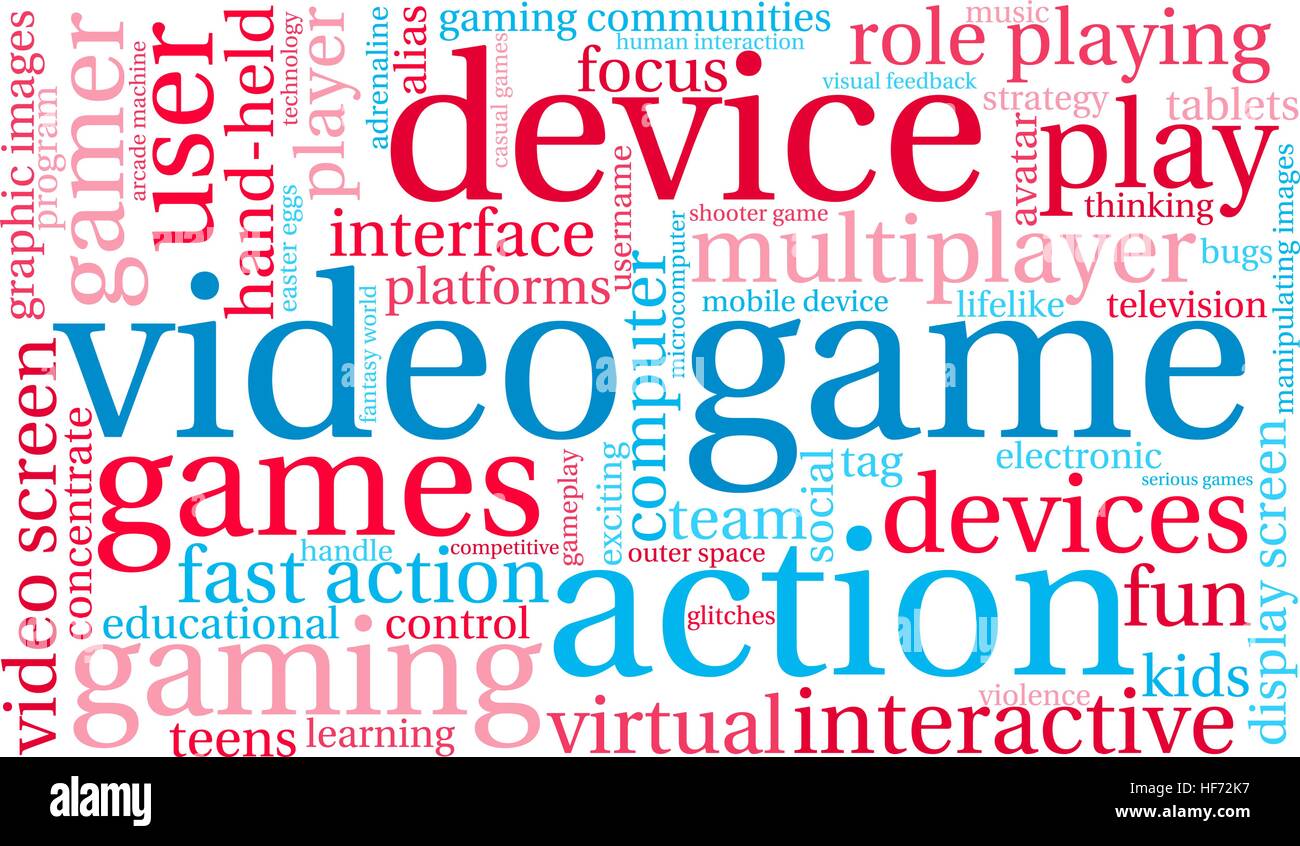 Video Game word cloud on a white background Stock Vector Image & Art ...