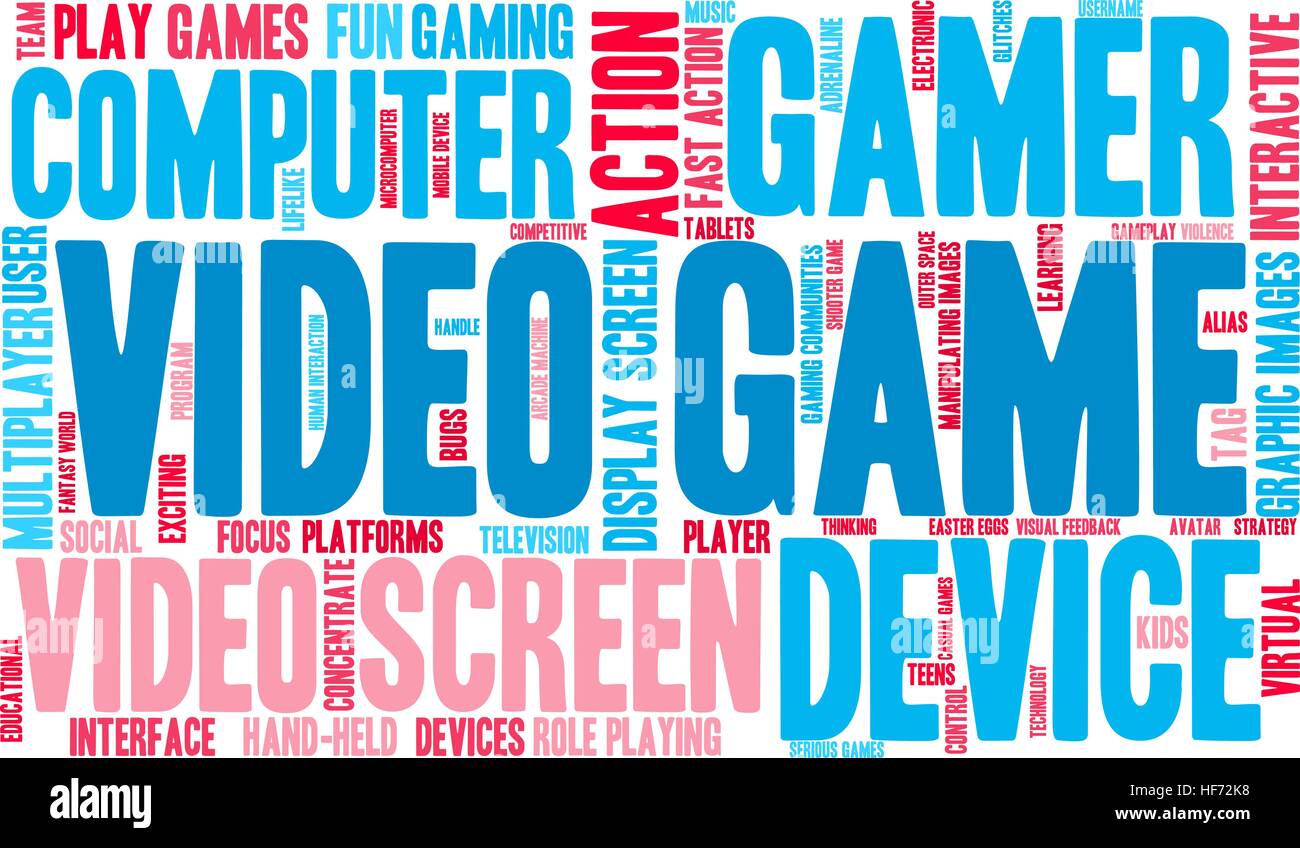 Video Game word cloud on a white background Stock Vector Image & Art ...