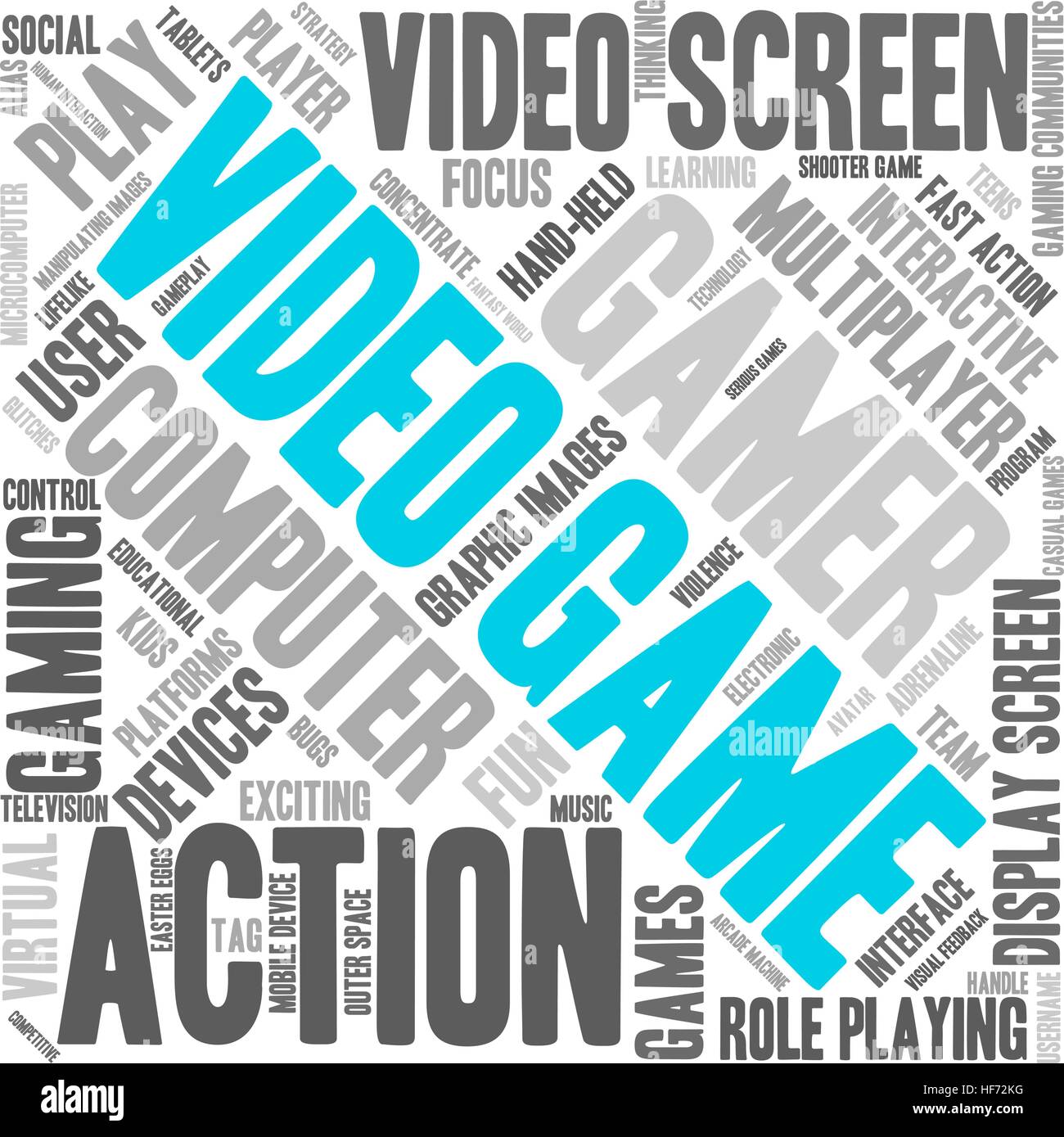 Video Game word cloud on a white background Stock Vector Image & Art ...