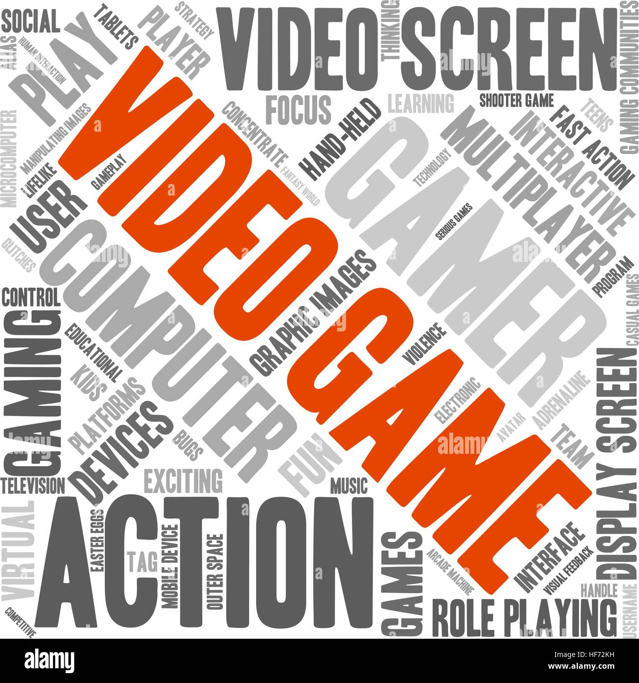 Video Game word cloud on a white background Stock Vector Image & Art ...