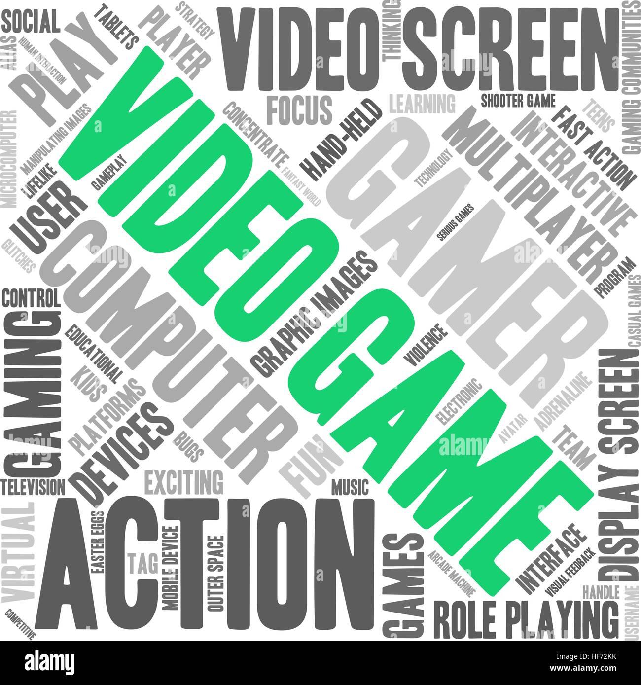 Video Game word cloud on a white background Stock Vector Image & Art ...