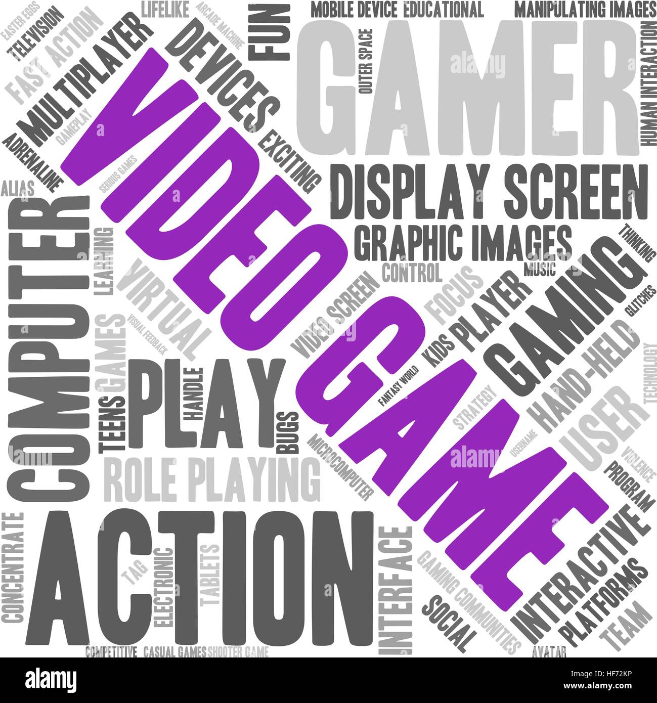 Video Game word cloud on a white background Stock Vector Image & Art ...