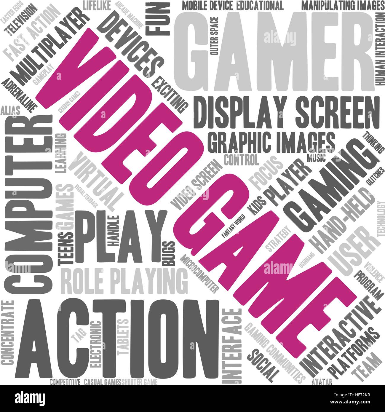 Video Game word cloud on a white background Stock Vector Image & Art ...