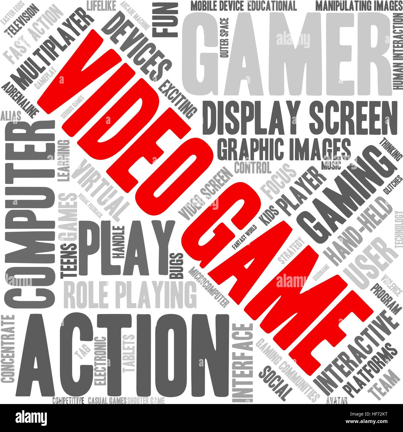 Video Game word cloud on a white background Stock Vector Image & Art ...