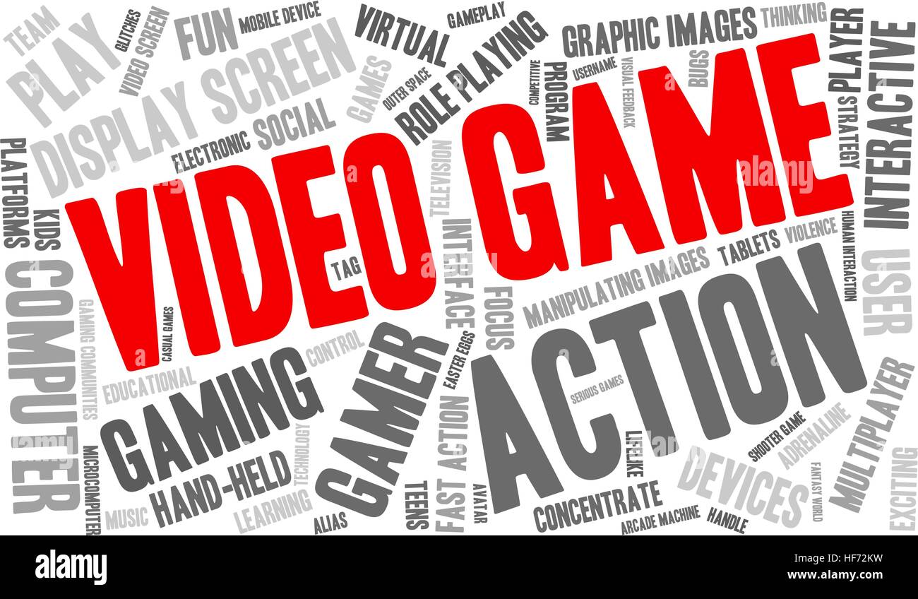 Video Game word cloud on a white background Stock Vector Image & Art ...