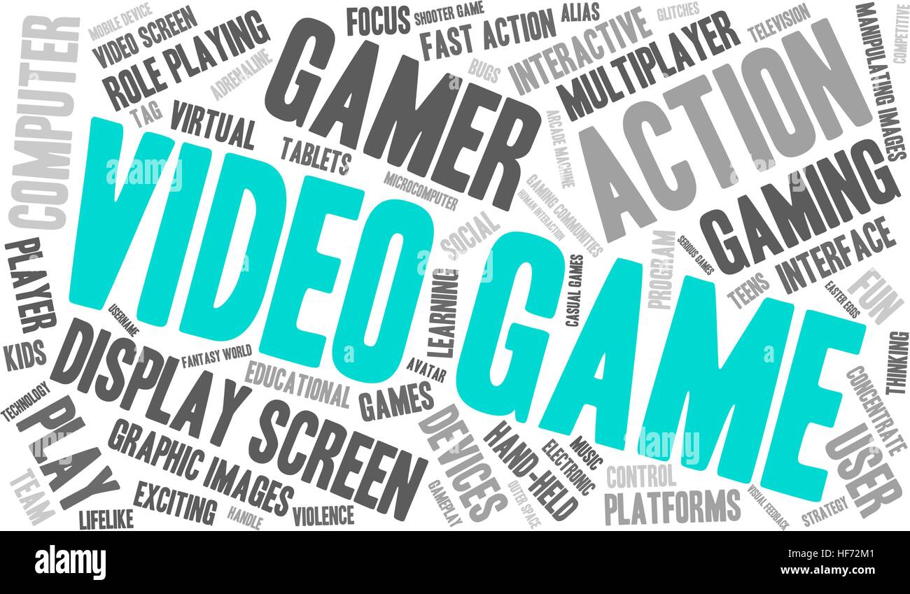 Video Game word cloud on a white background Stock Vector Image & Art ...