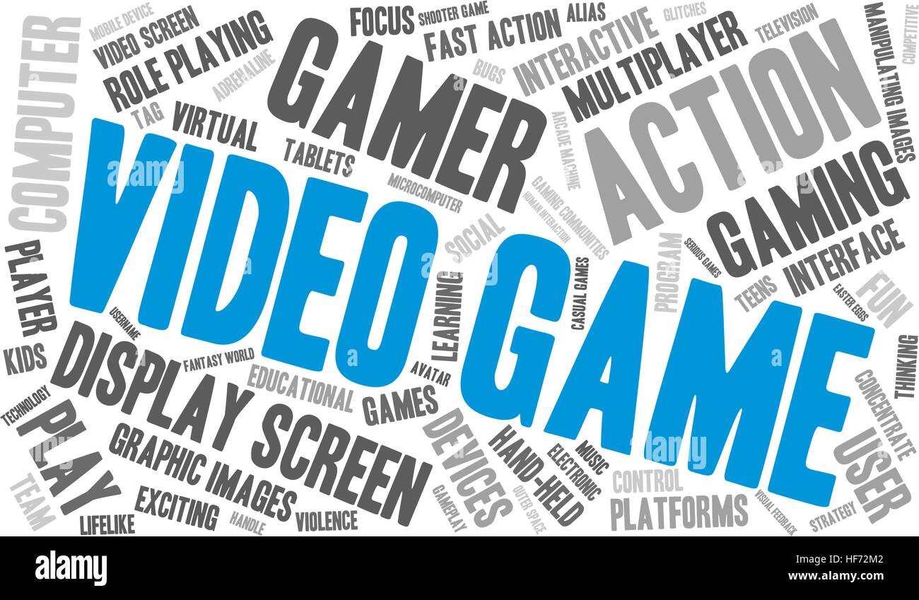 Video Game word cloud on a white background Stock Vector Image & Art ...