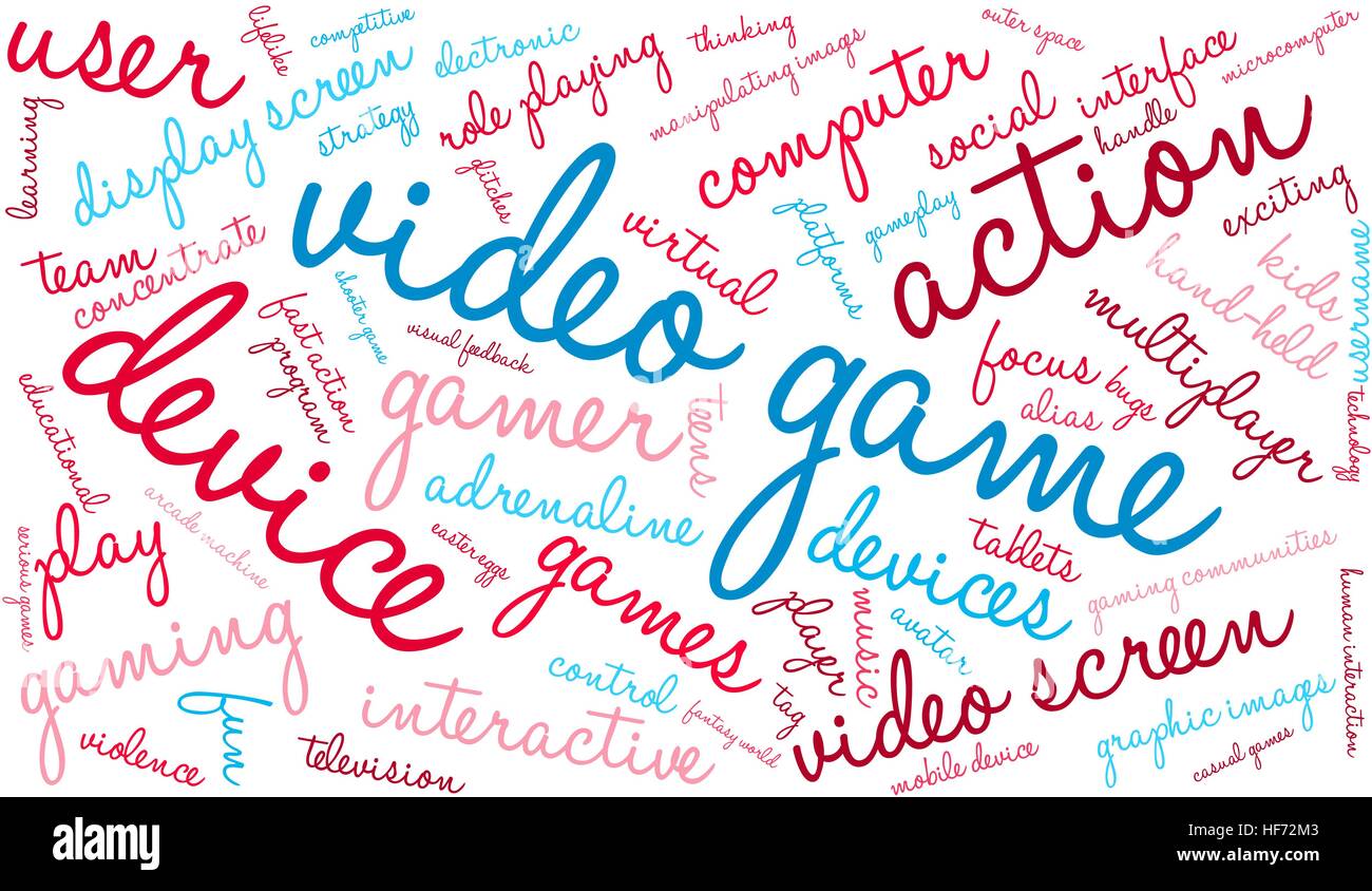 Video Game word cloud on a white background Stock Vector Image & Art ...