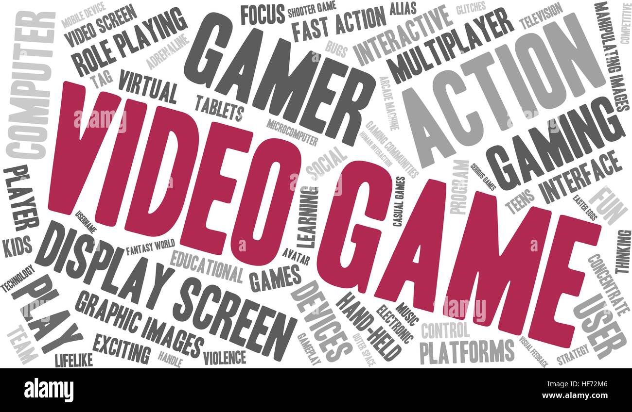 Video Game word cloud on a white background Stock Vector Image & Art ...