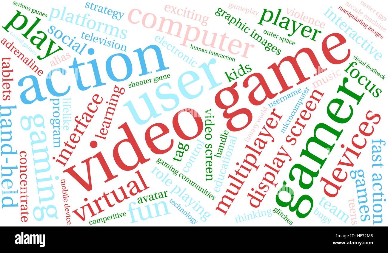 Video Game word cloud on a white background Stock Vector Image & Art ...