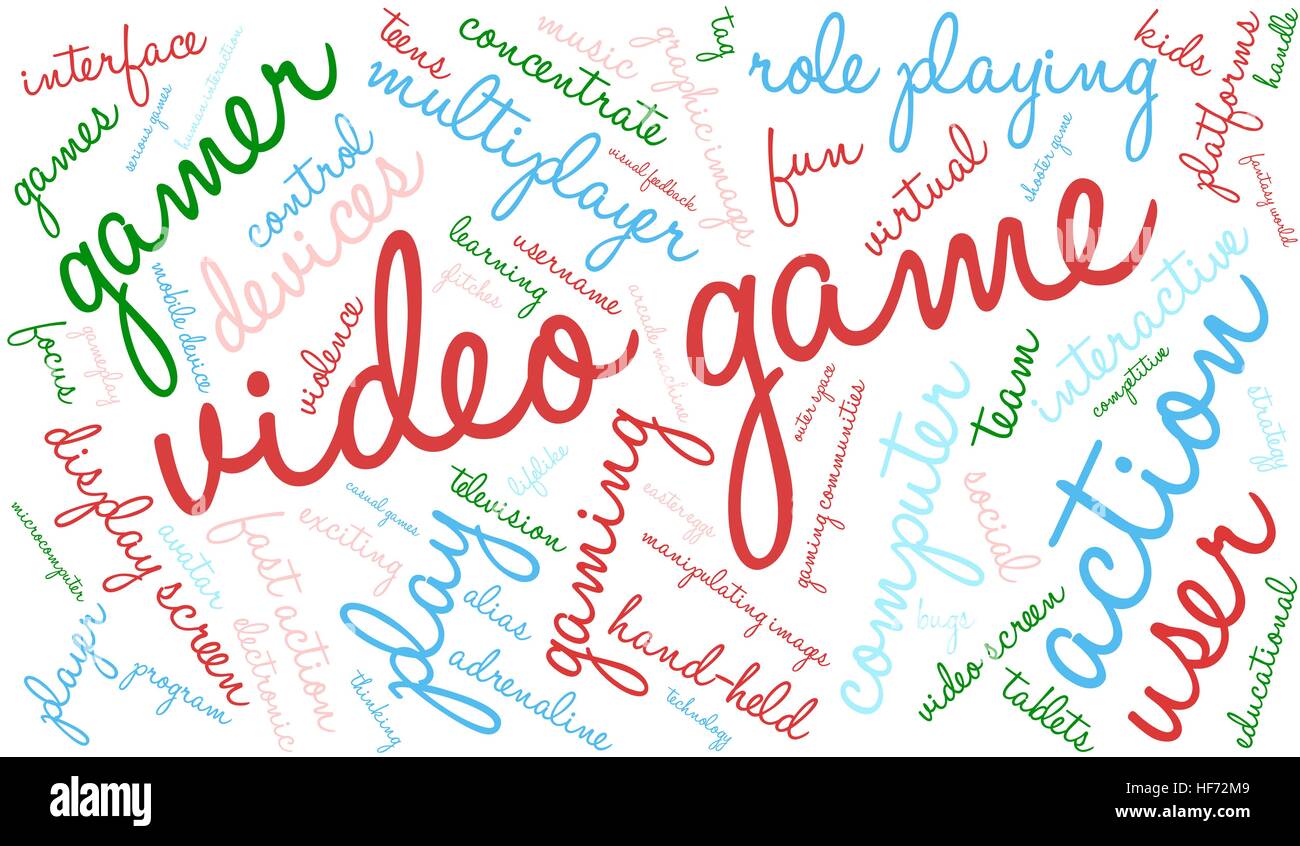 Video Game word cloud on a white background Stock Vector Image & Art ...