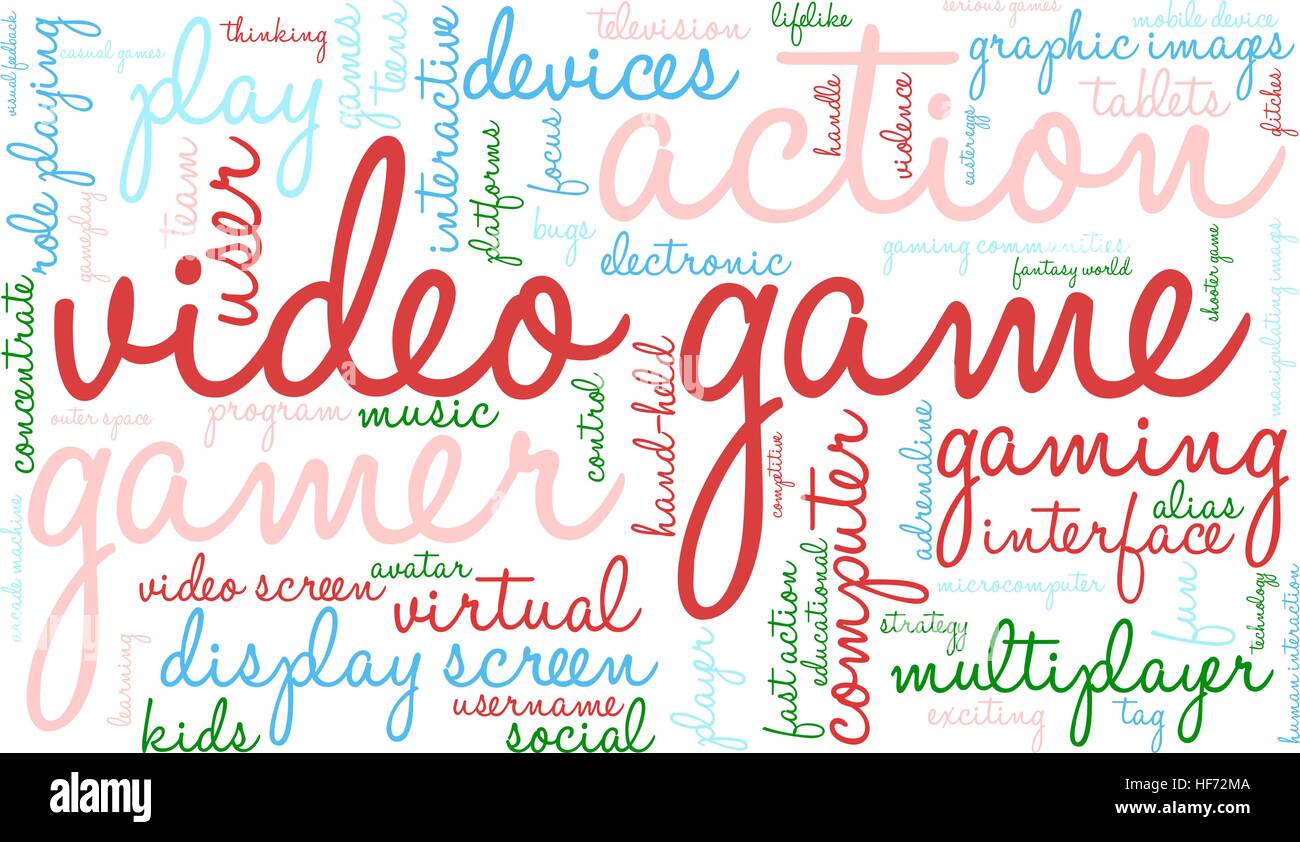 Video Game word cloud on a white background Stock Vector Image & Art ...