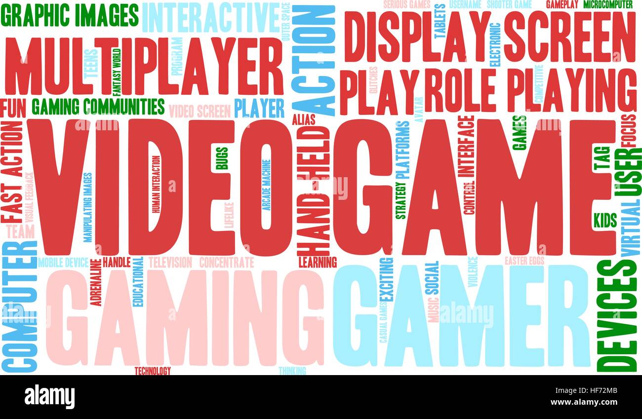 Video Game word cloud on a white background Stock Vector Image & Art ...