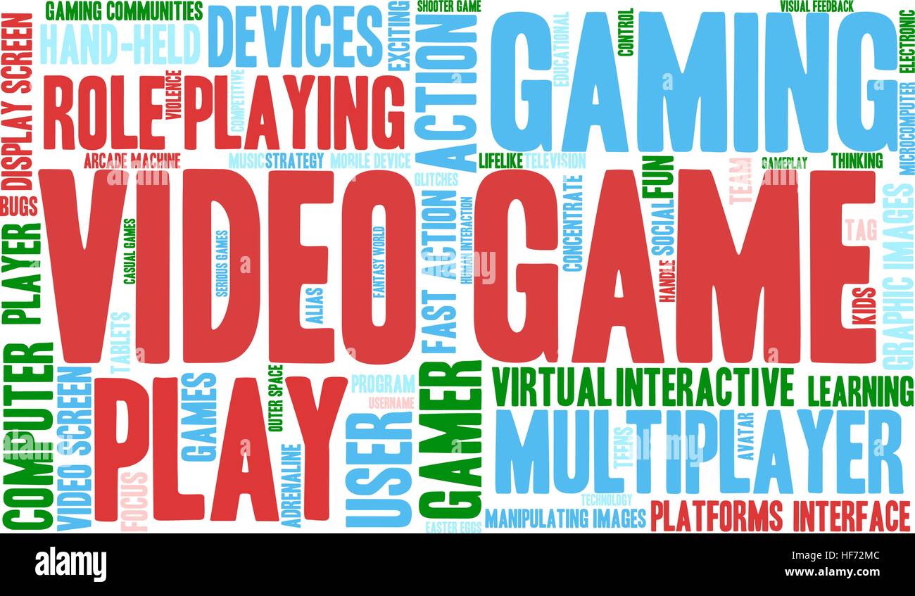 Video Game word cloud on a white background Stock Vector Image & Art ...
