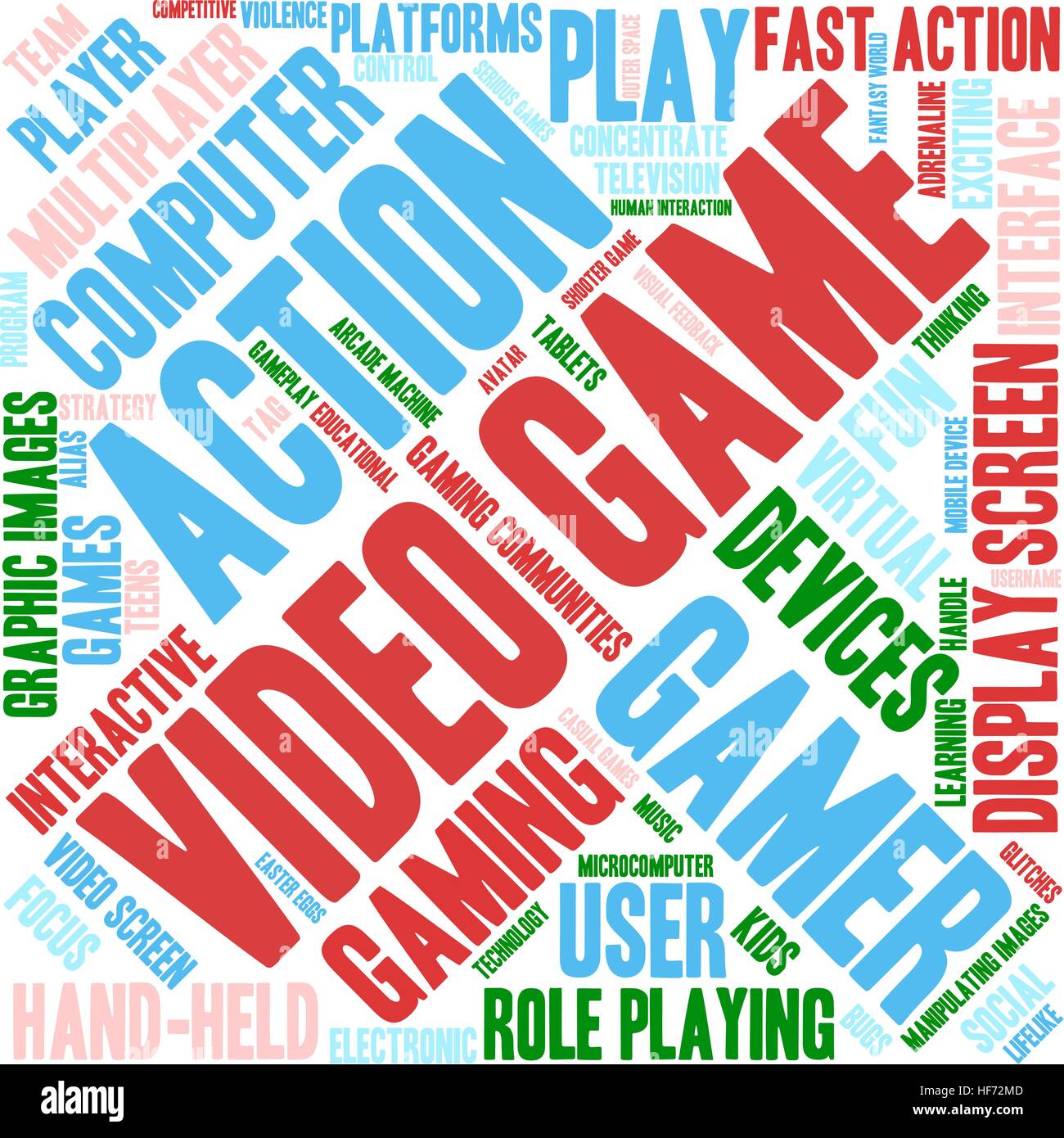 Video Game word cloud on a white background Stock Vector Image & Art ...