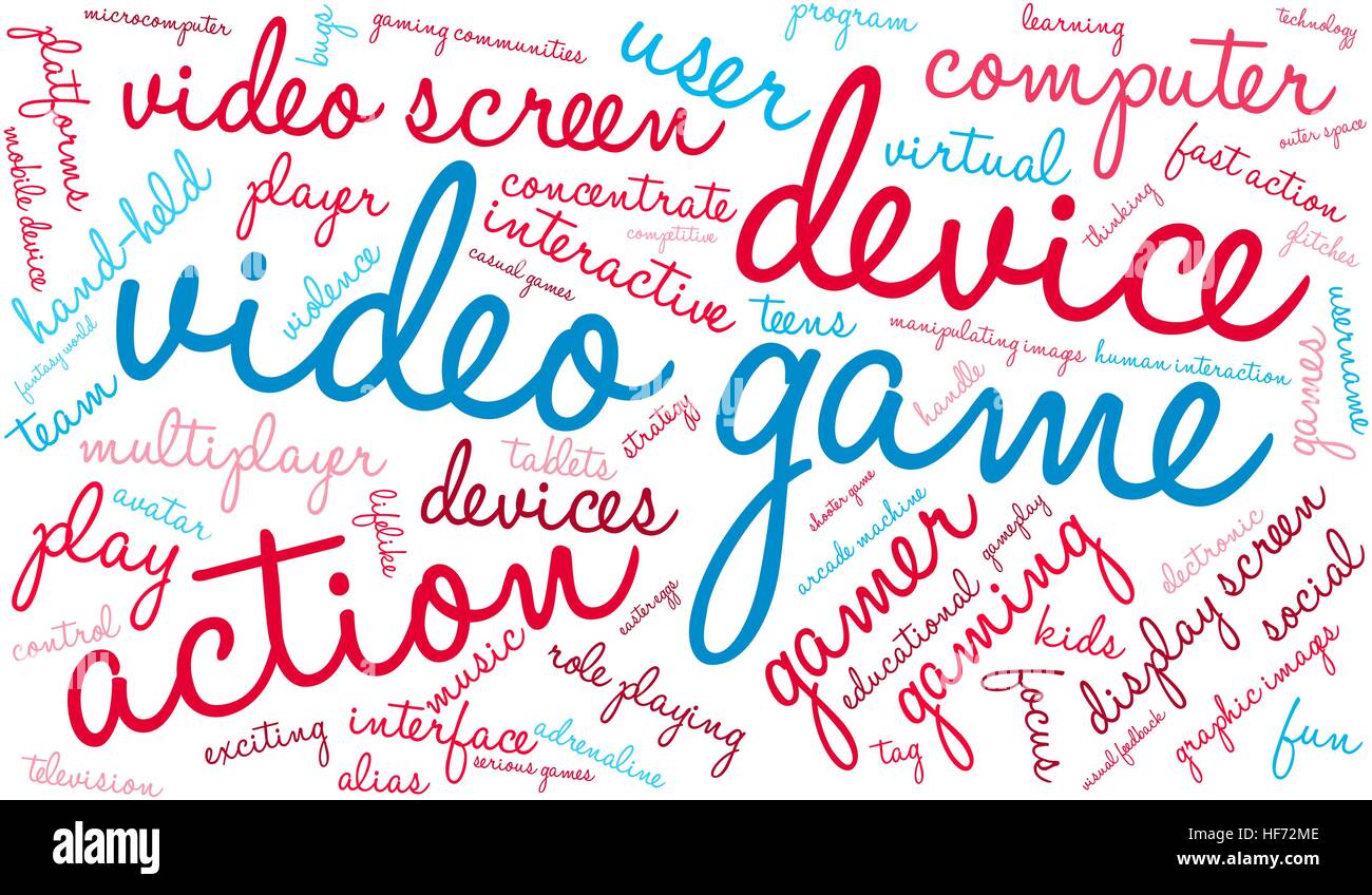 Video Game word cloud on a white background Stock Vector Image & Art ...
