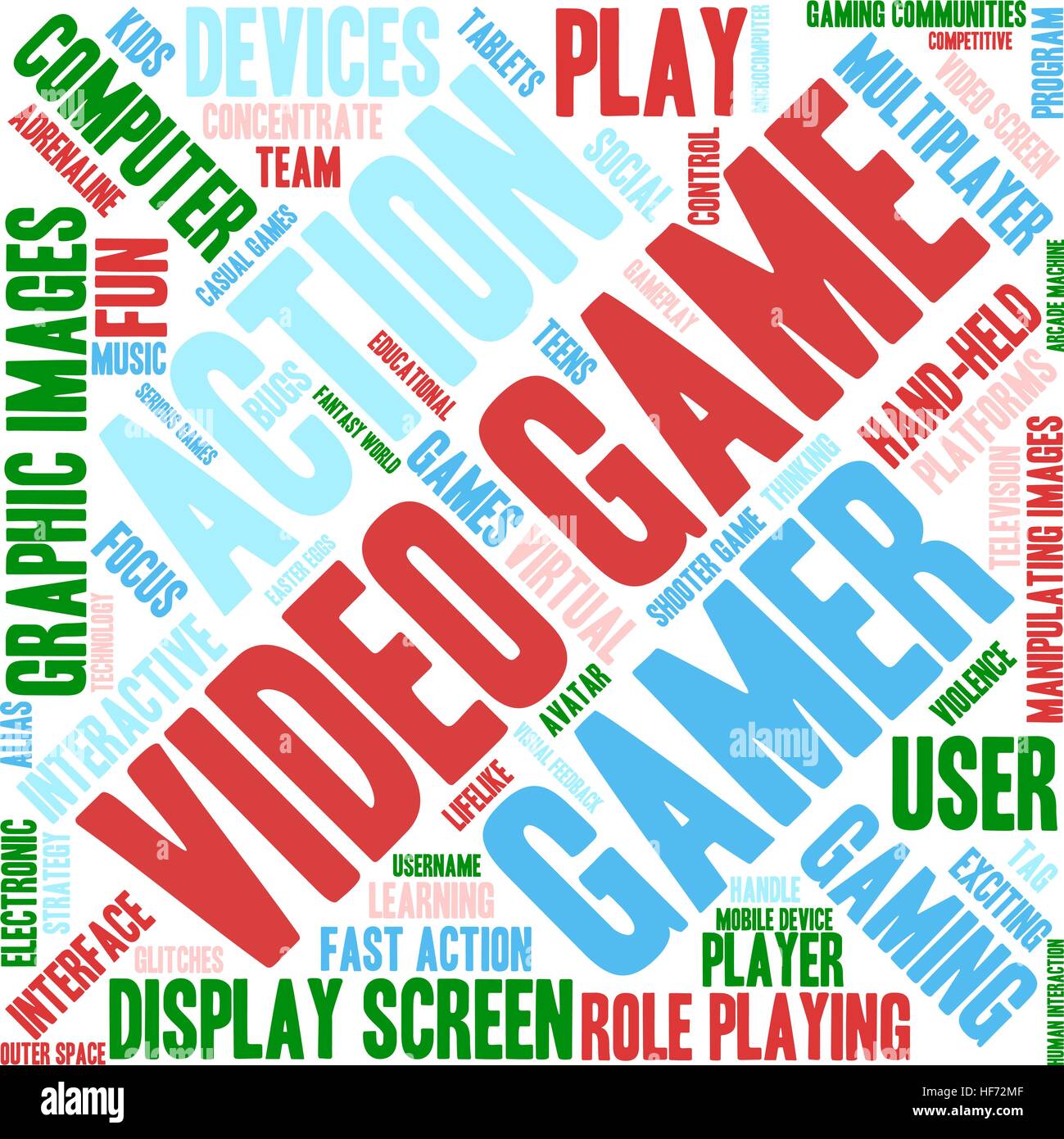 Video Game word cloud on a white background Stock Vector Image & Art ...