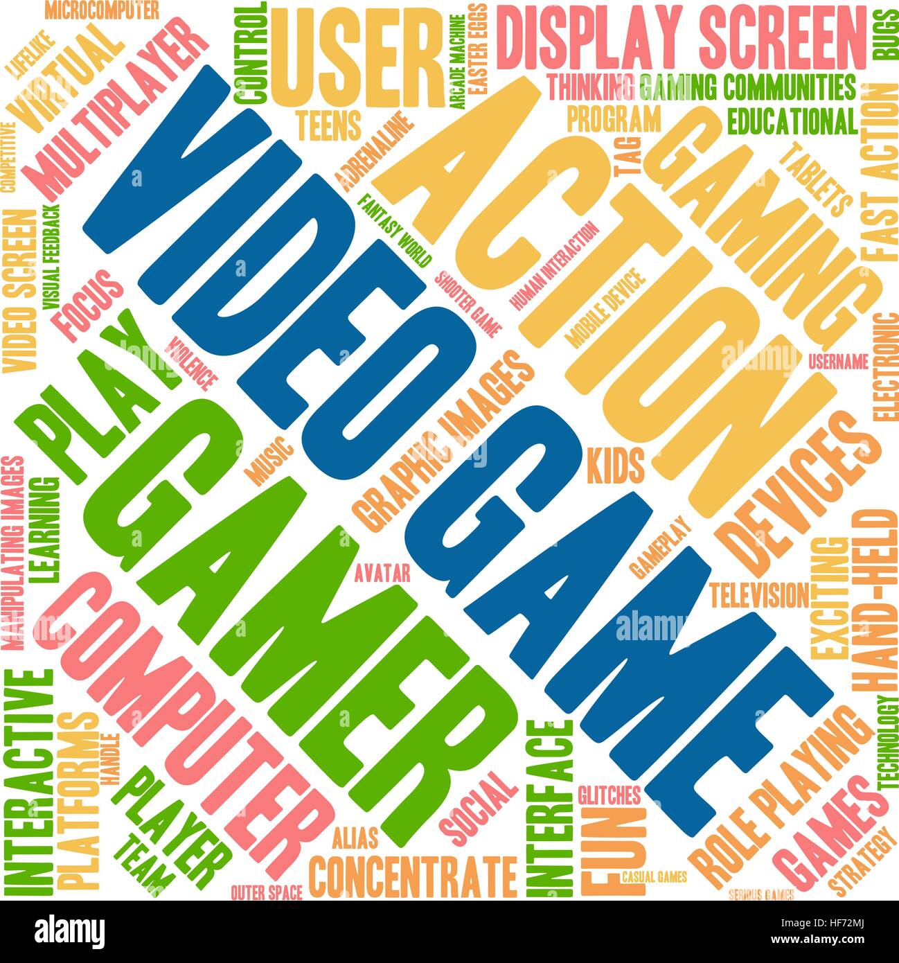 Video Game word cloud on a white background Stock Vector Image & Art ...