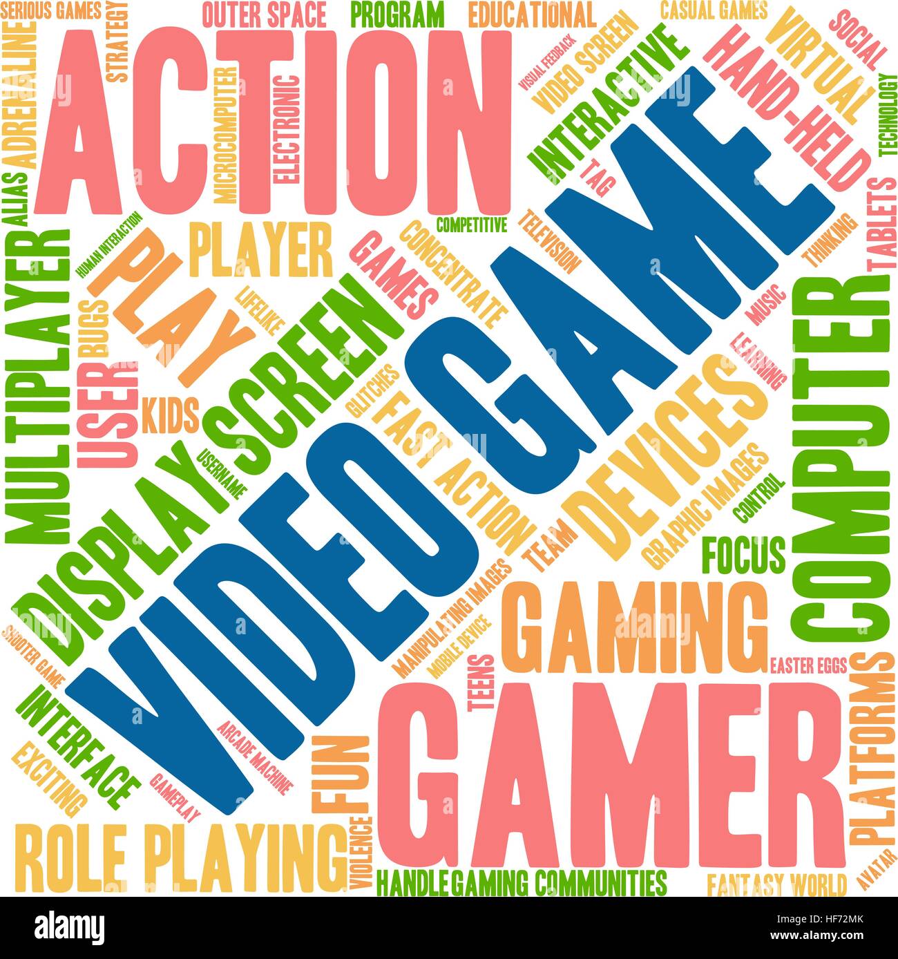 Video Game word cloud on a white background Stock Vector Image & Art ...