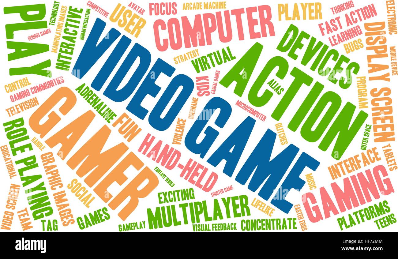 Video Game word cloud on a white background Stock Vector Image & Art ...