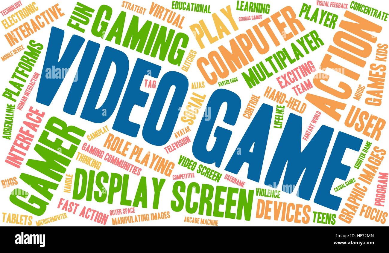 Video Game word cloud on a white background Stock Vector Image & Art ...