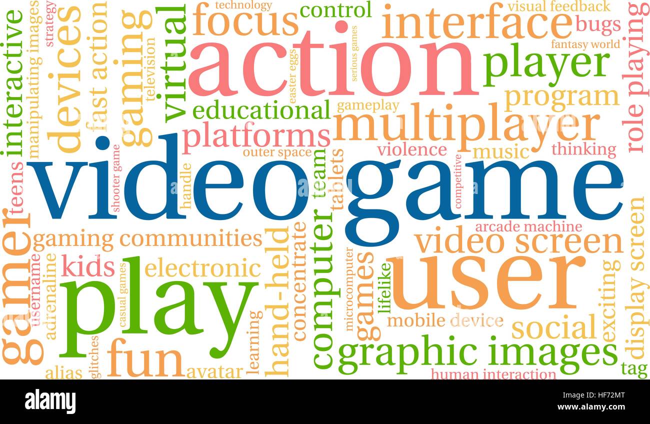 Video Game word cloud on a white background Stock Vector Image & Art ...
