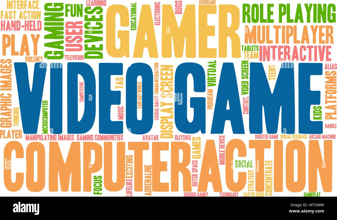 Video Game word cloud on a white background Stock Vector Image & Art ...