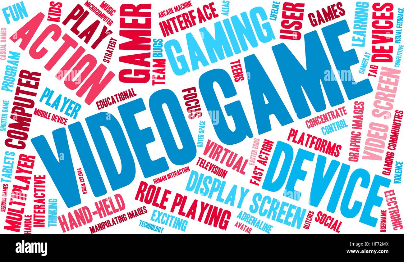 Video Game word cloud on a white background Stock Vector Image & Art ...