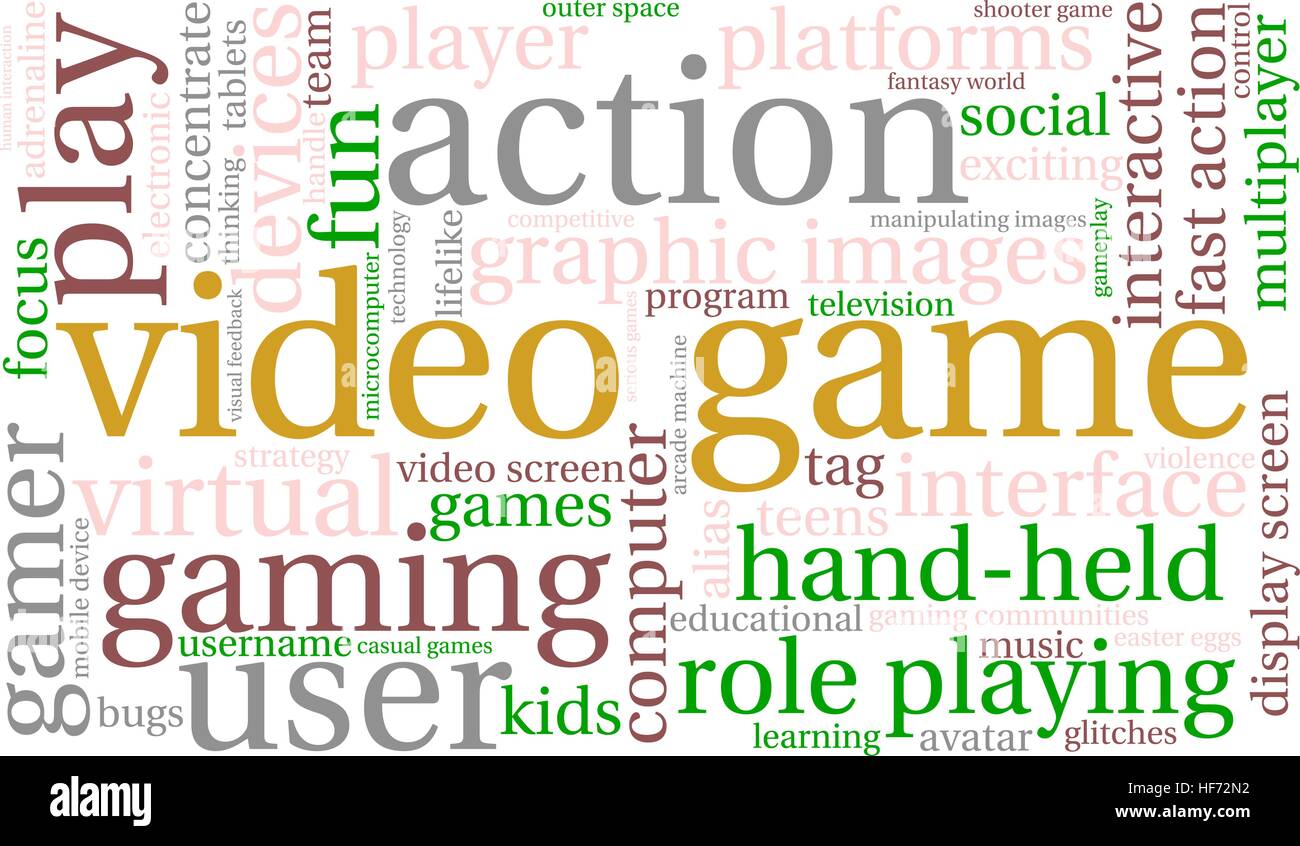 Video Game word cloud on a white background Stock Vector Image & Art ...