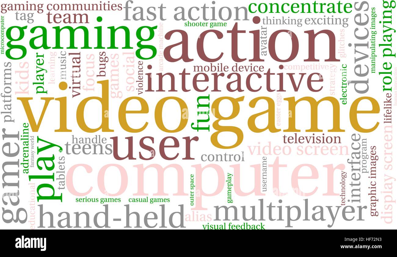 Video Game word cloud on a white background Stock Vector Image & Art ...