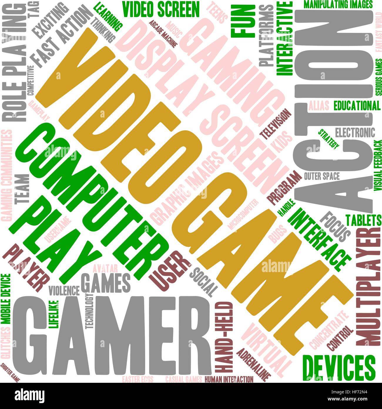 Video Game word cloud on a white background Stock Vector Image & Art ...